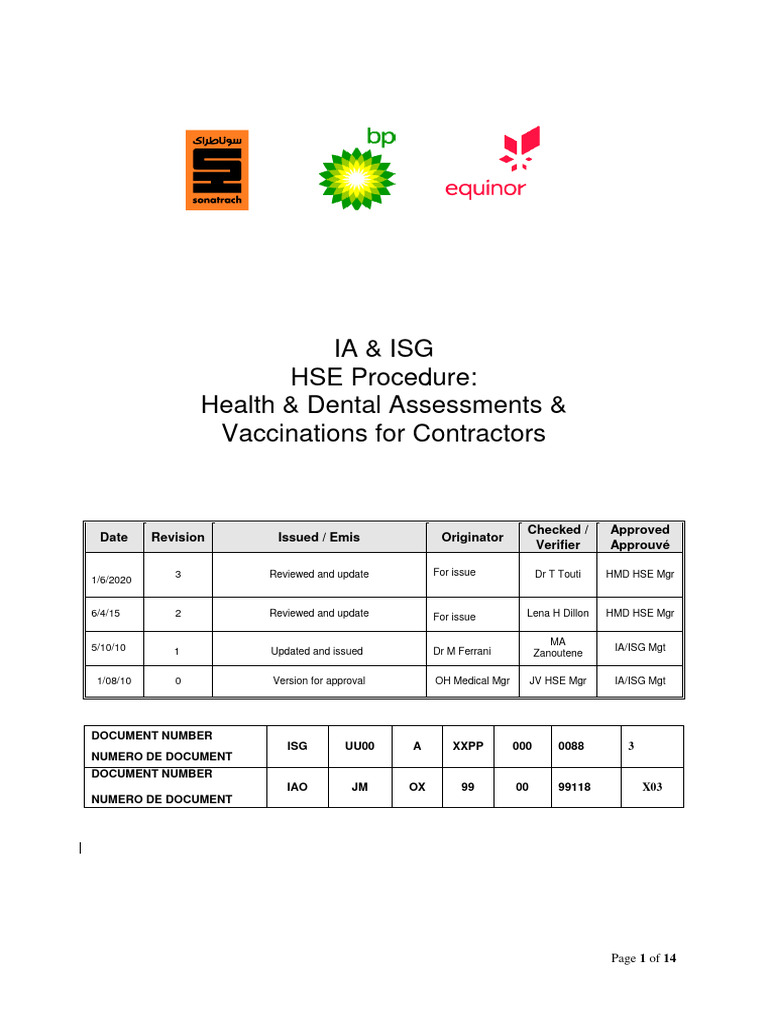 2.JVS Contractors Medical Requirements EN | PDF