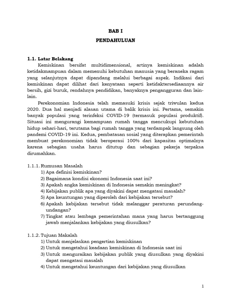 1.1. Latar Belakang: Bab I Pendahuluan | PDF