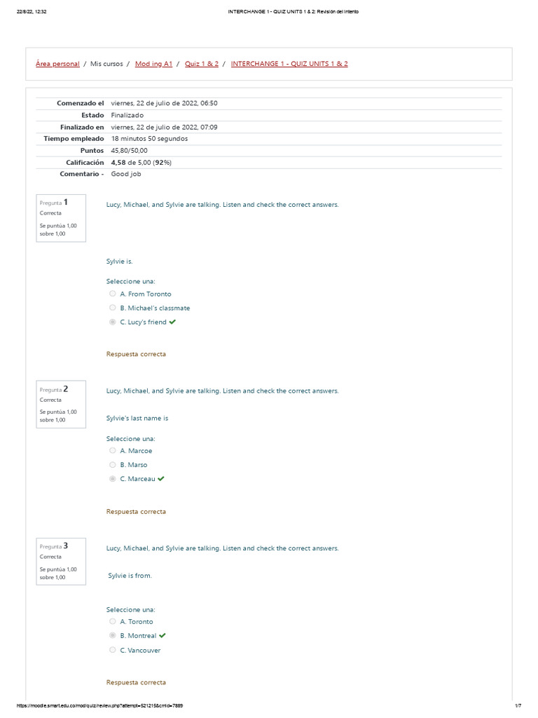 Quiz Units 1 & 2 | PDF | Linguistics