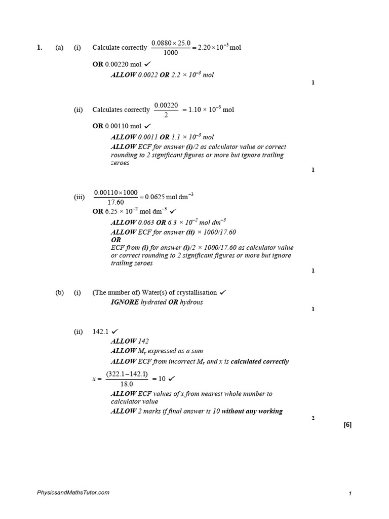 Moles and Equations MS | PDF | Mole (Unit) | Chemistry