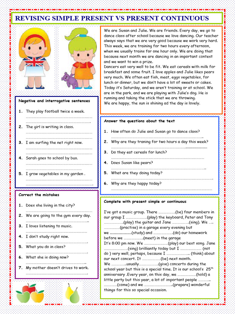 Present Simple vs. Continuous + RC | PDF