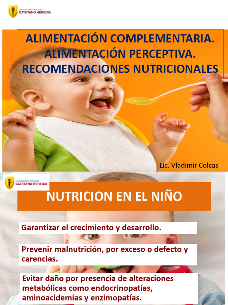 Alimentación Complementaria. Alimentación Perceptiva. Recomendaciones Nutricionales. | PDF ...