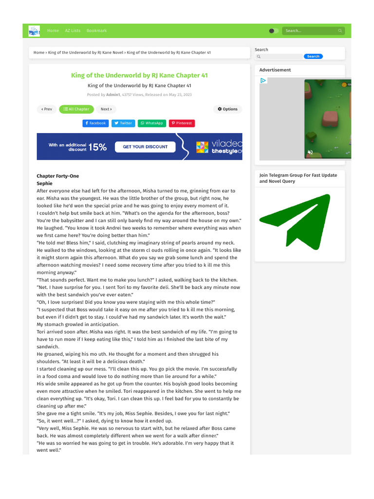 King of The Underworld by RJ Kane Chapter 41 - Noveljk | PDF