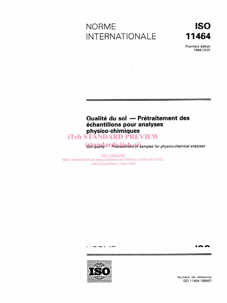 Iso 11464 1994 | PDF