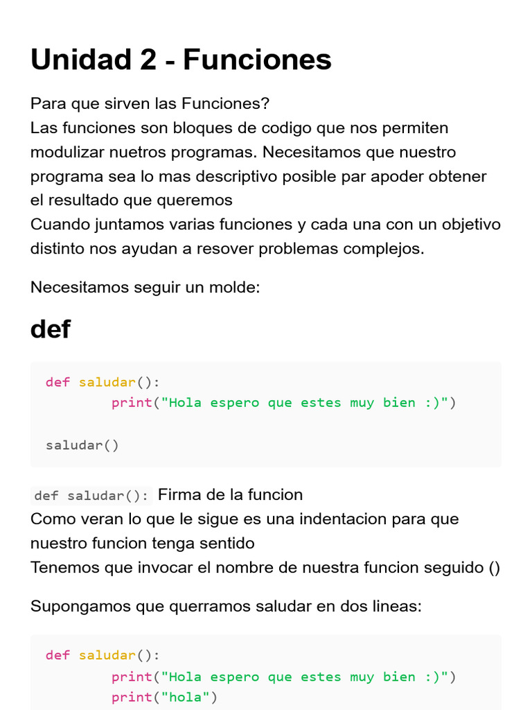 Funciones Introduccion A Python | Descargar gratis PDF | Desarrollo de ... Funciones Introduccion A Python | Descargar gratis PDF | Desarrollo de ...