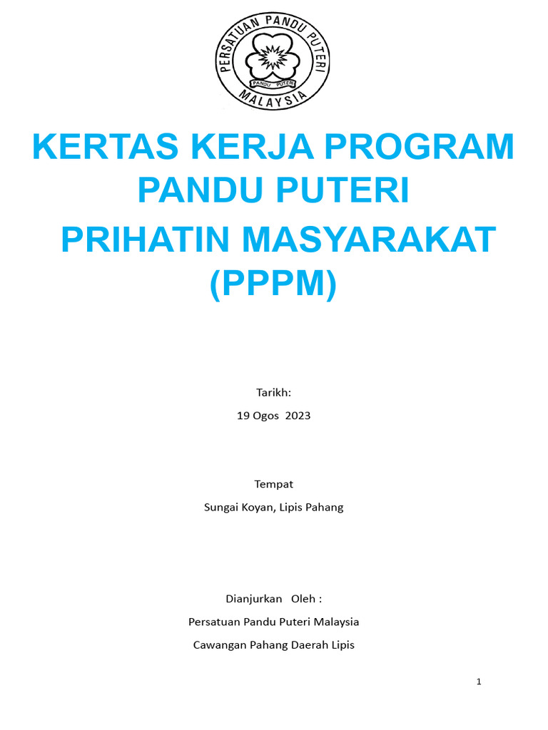Kertas Kerja Program Pandu Puteri Prihatin MasyarkateditNNNNN | PDF
