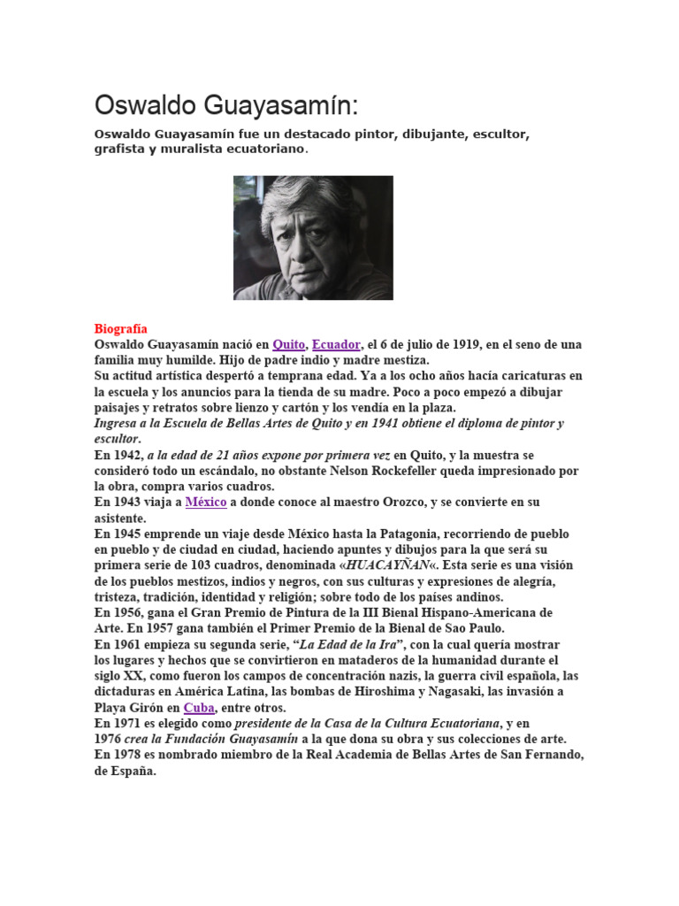 Oswaldo Guayasamín | PDF
