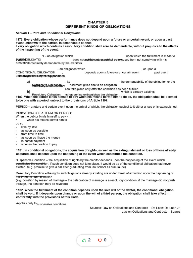 Law On Obligations and Contracts Chapter 3 - Compress | PDF | Guarantee ...
