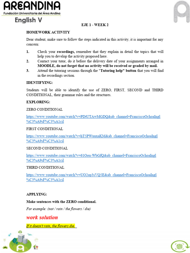 Ingles V Eje 1 Week 2 | PDF