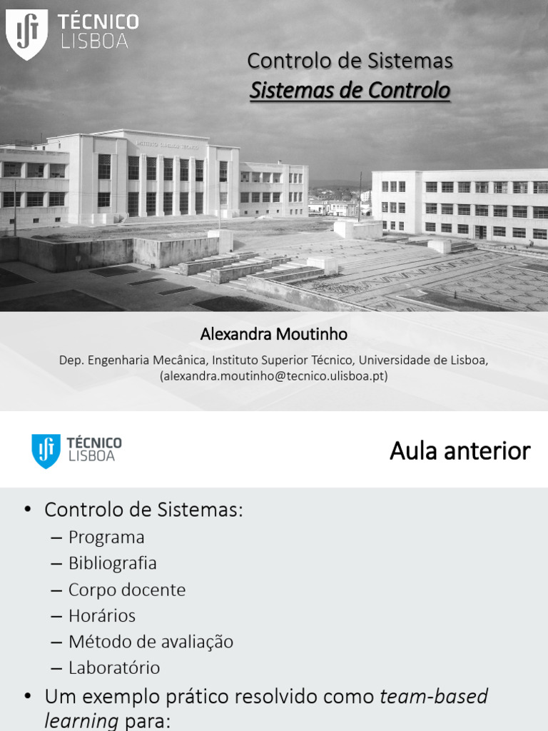 T02 Sistemas de Controlo | PDF