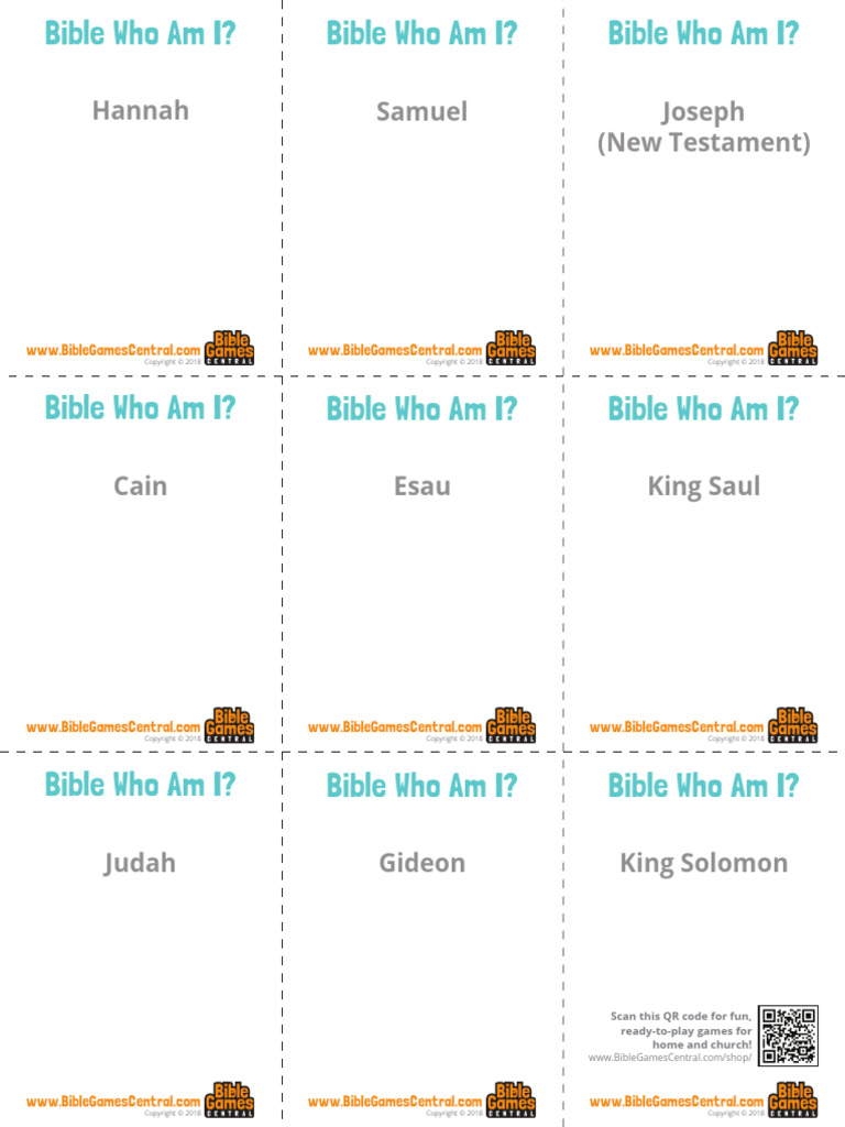 Bible Who Am I Advanced | PDF | Bible | Hebrew Bible People