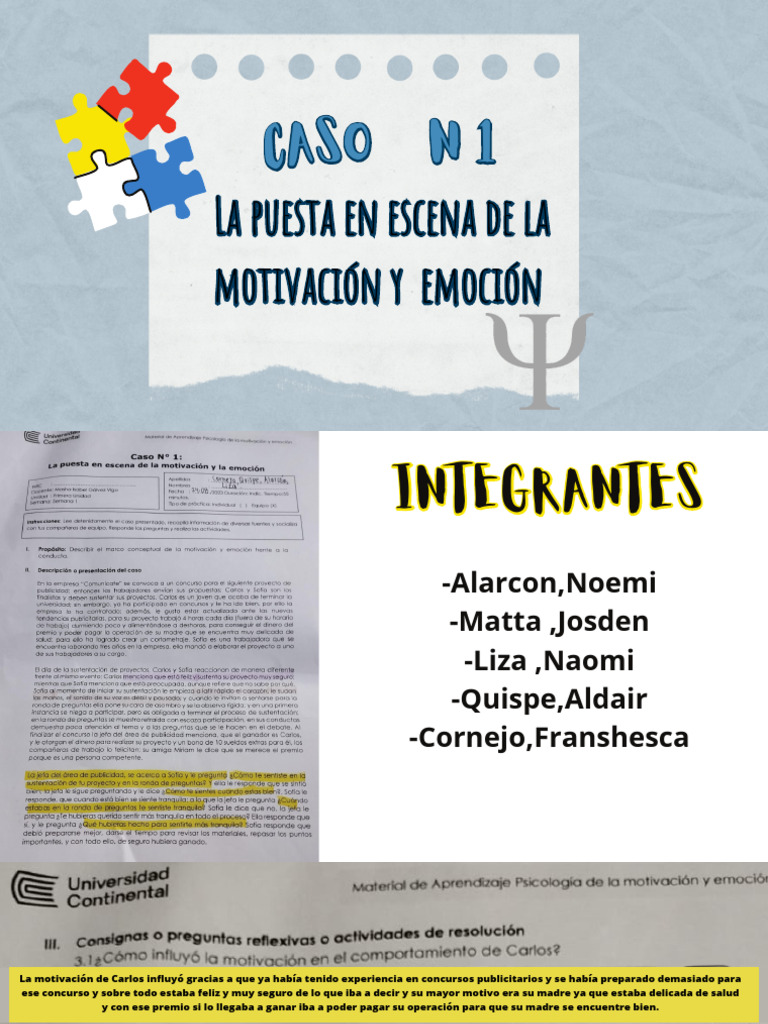 CASO N - 1 La Puesta en Escena de La Motivacion y Al Emoción | PDF | Motivacional | Motivación
