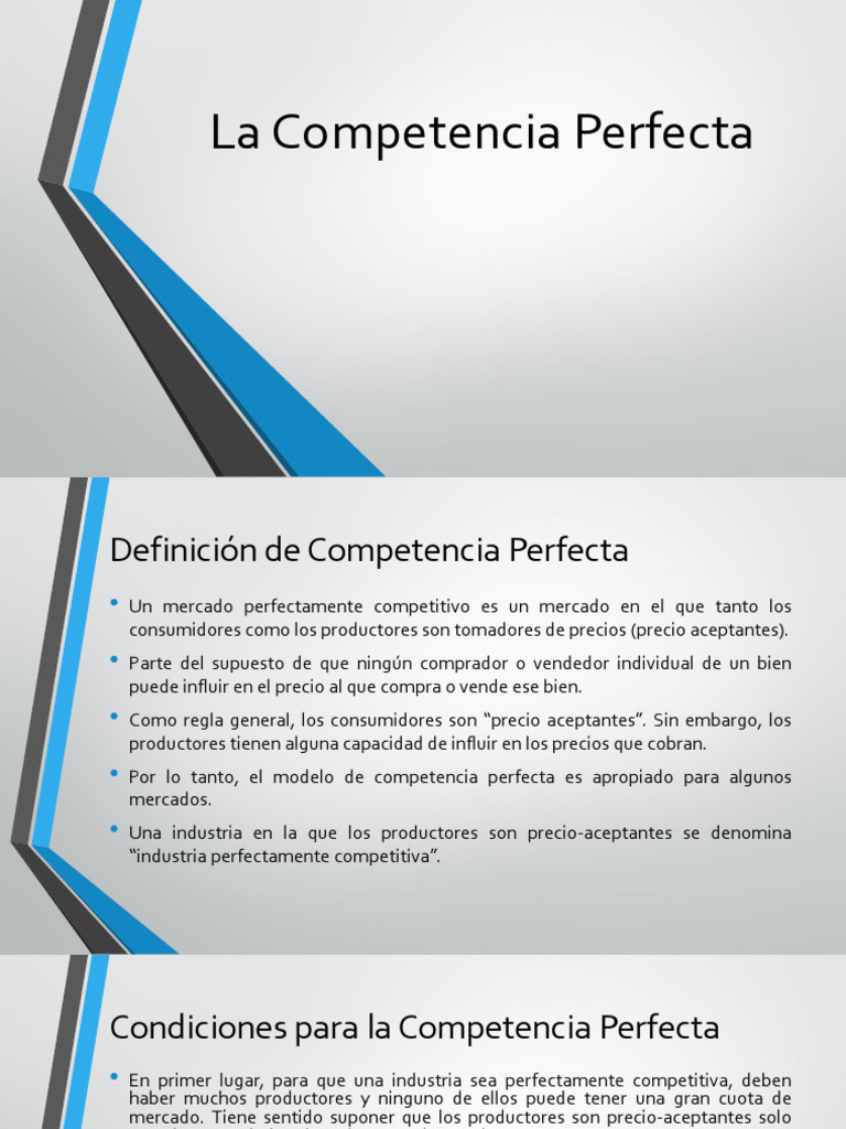 Competencia Perfecta | PDF | Mercado (economía) | Competencia perfecta