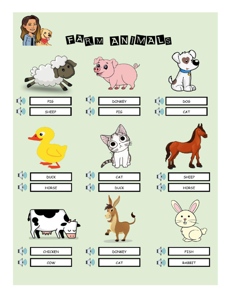 Vocabulary. Farm Animals | PDF