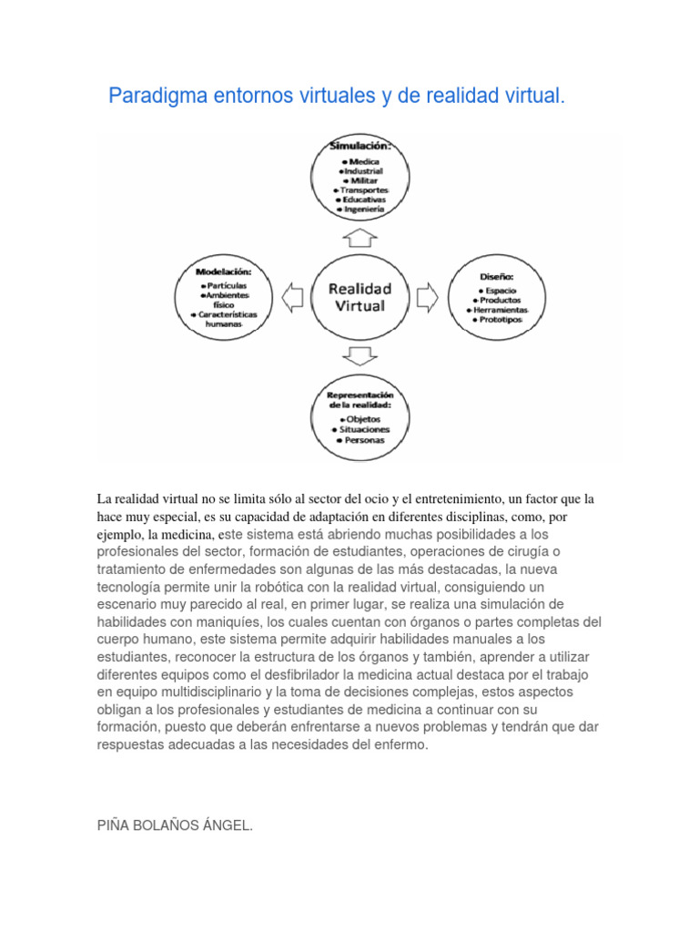 Paradigma Entornos Virtuales y de Realidad Virtual | PDF