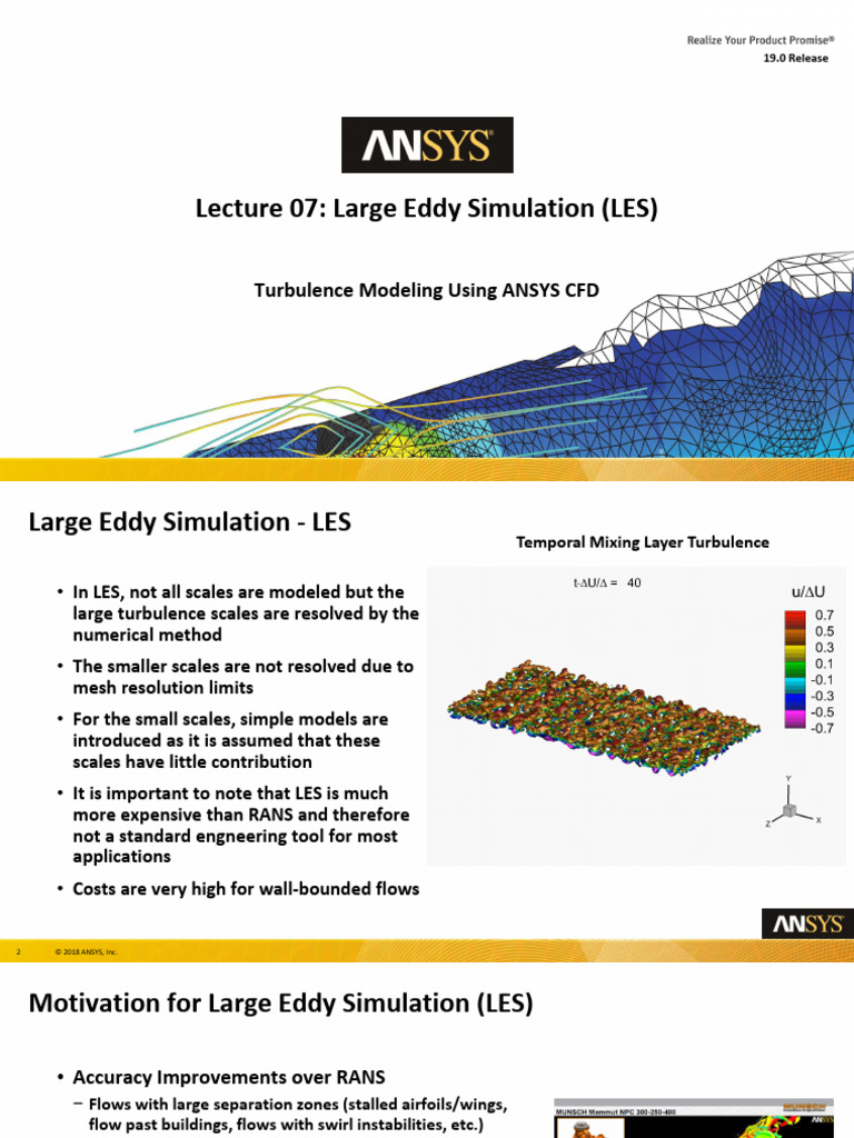 Fluent Turbulence 19.0 L07 LESModel | PDF