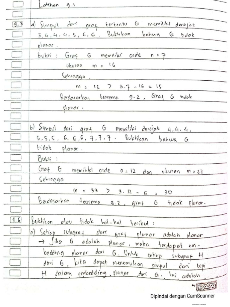 Hari Julian Putra - 18030087 - Tigas 9.1-9.2 - Teori Graf | PDF