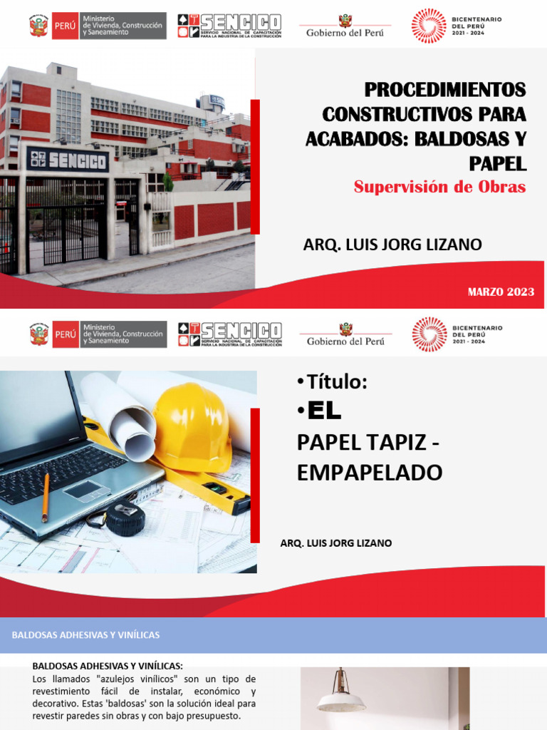 Sesión Procedimientos Constructivos - Baldosas-Papel | PDF | Loseta | Materiales