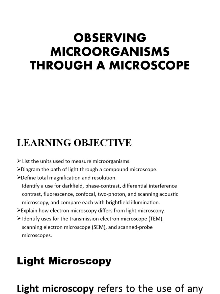 Observing Microorganisms | PDF | Teaching Methods & Materials