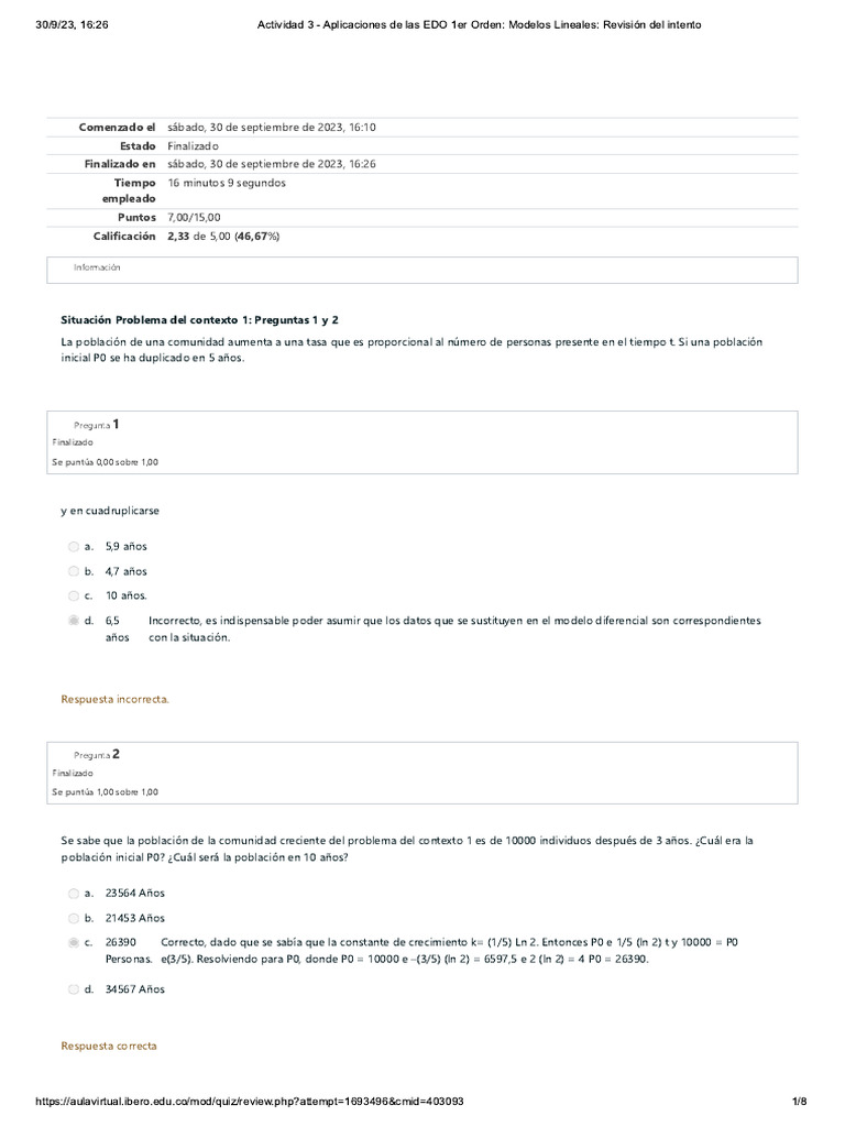 Actividad 3 - Aplicaciones de Las EDO 1.. | PDF