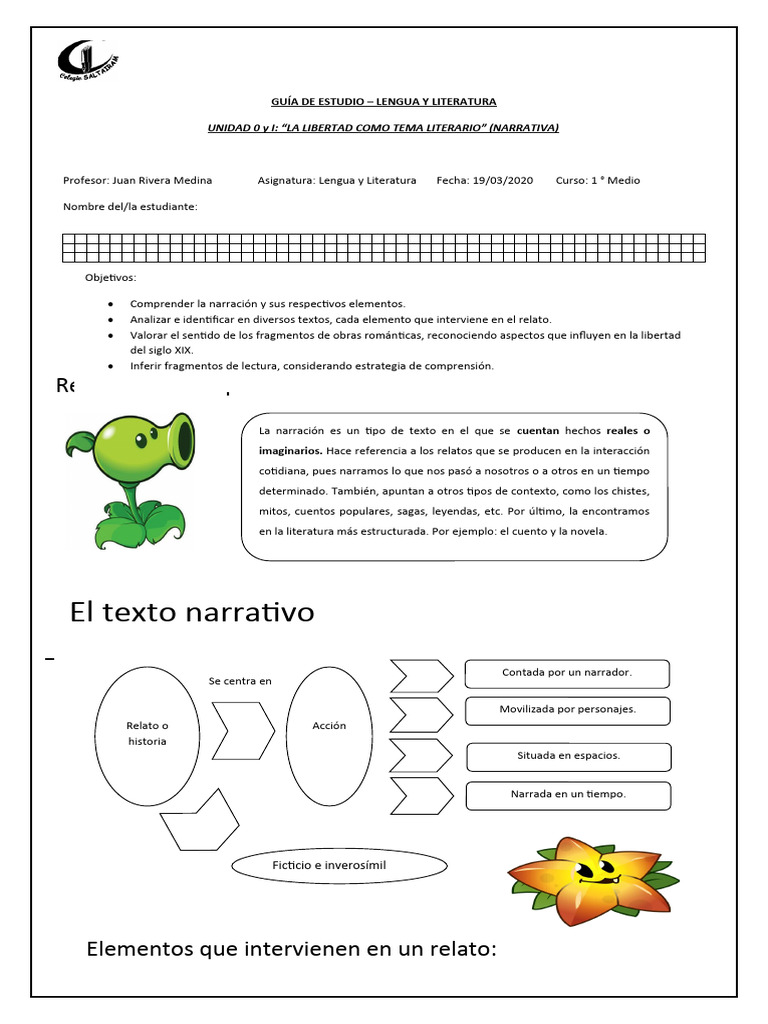 Guía 1°M Leng 19 03 | PDF