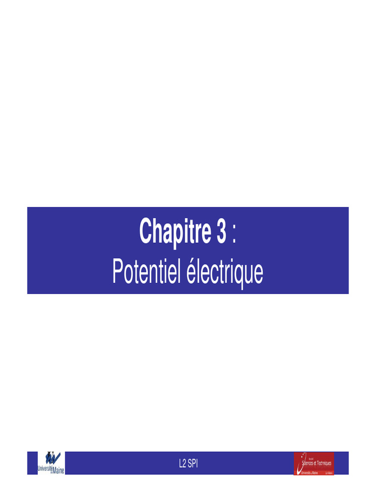 Chapitre 3 - Potentiel Electrique | PDF