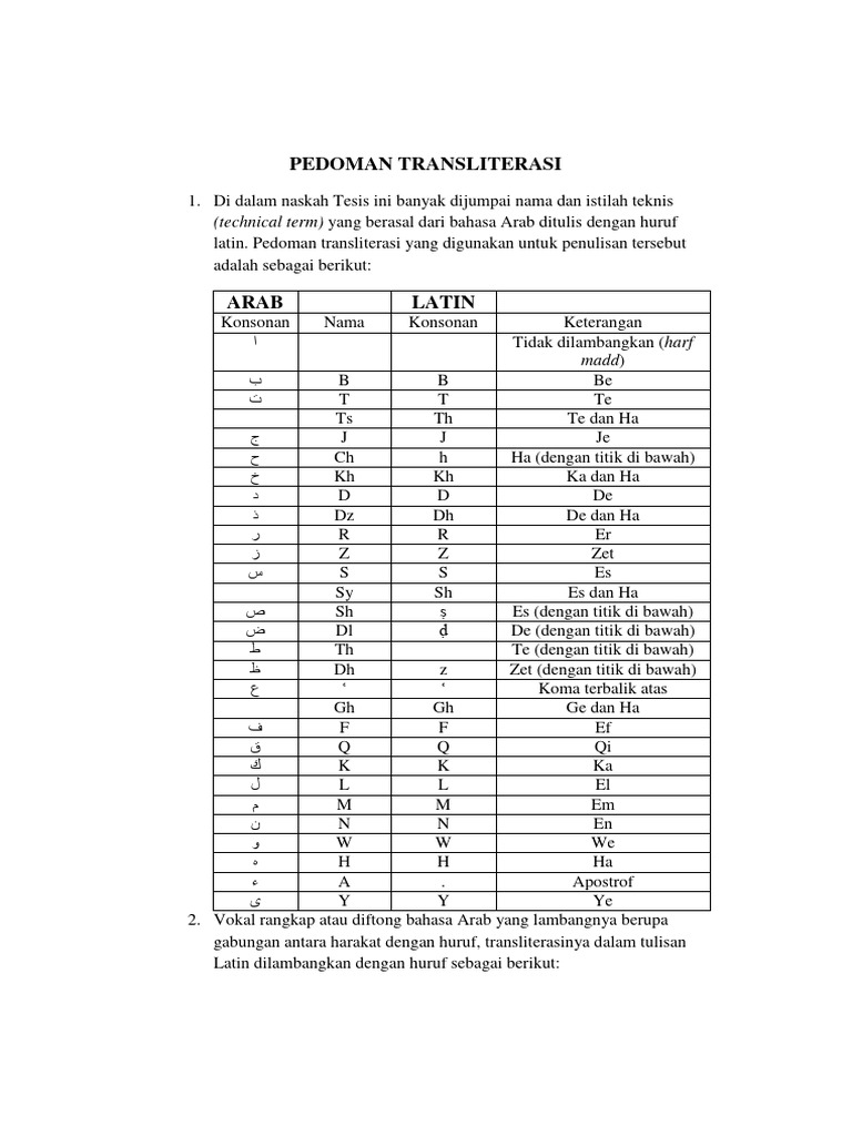 9.pedoman Transliterasi | PDF