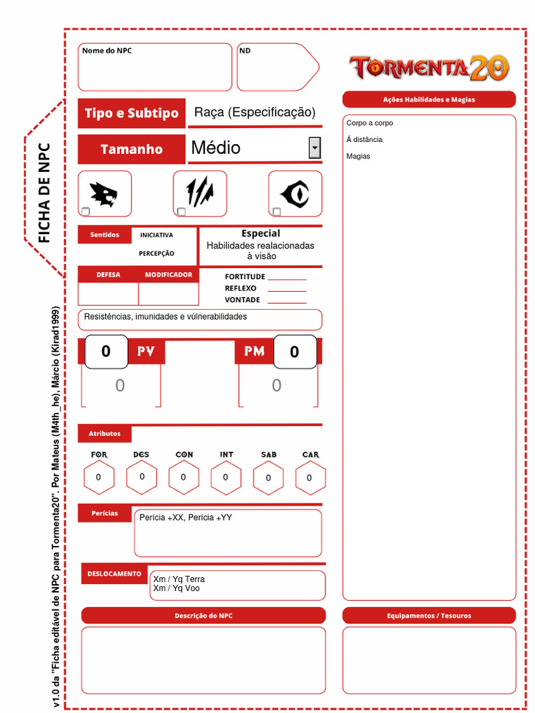 Ficha_de_NPC_v1.0 | PDF