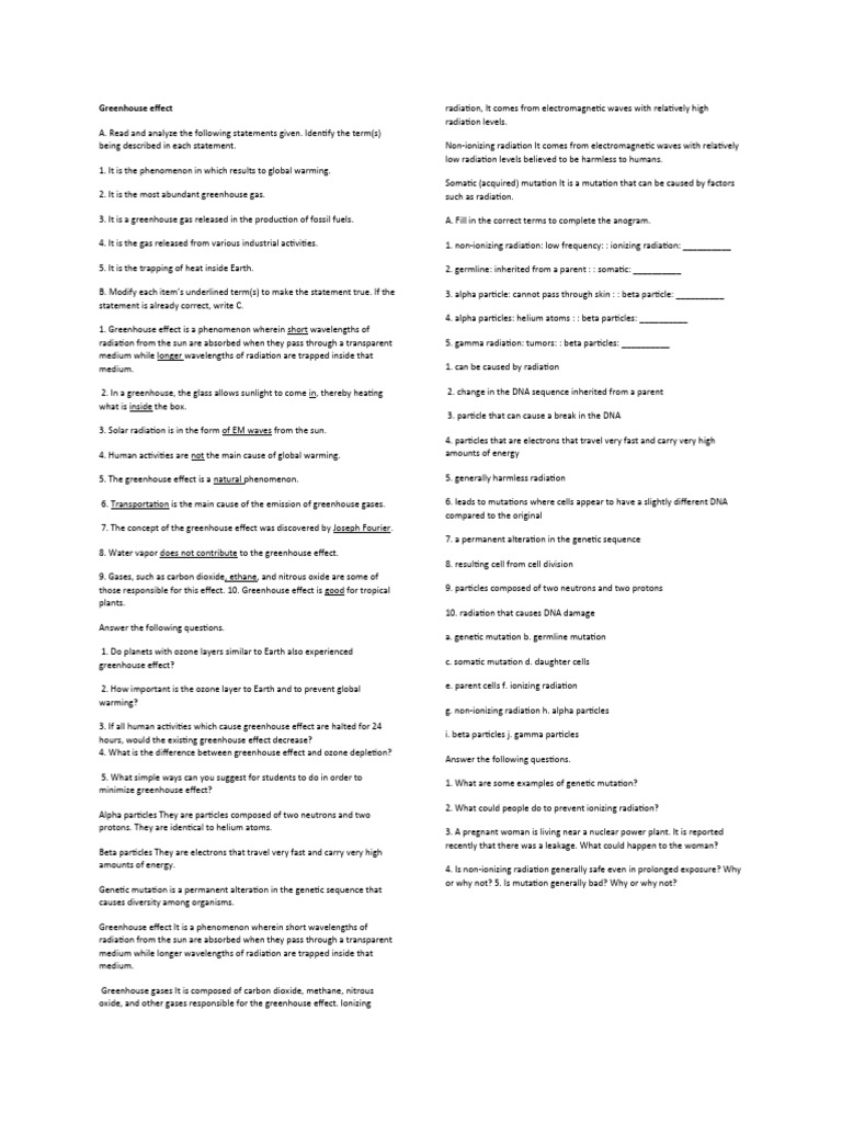 Greenhouse Effect Pdf
