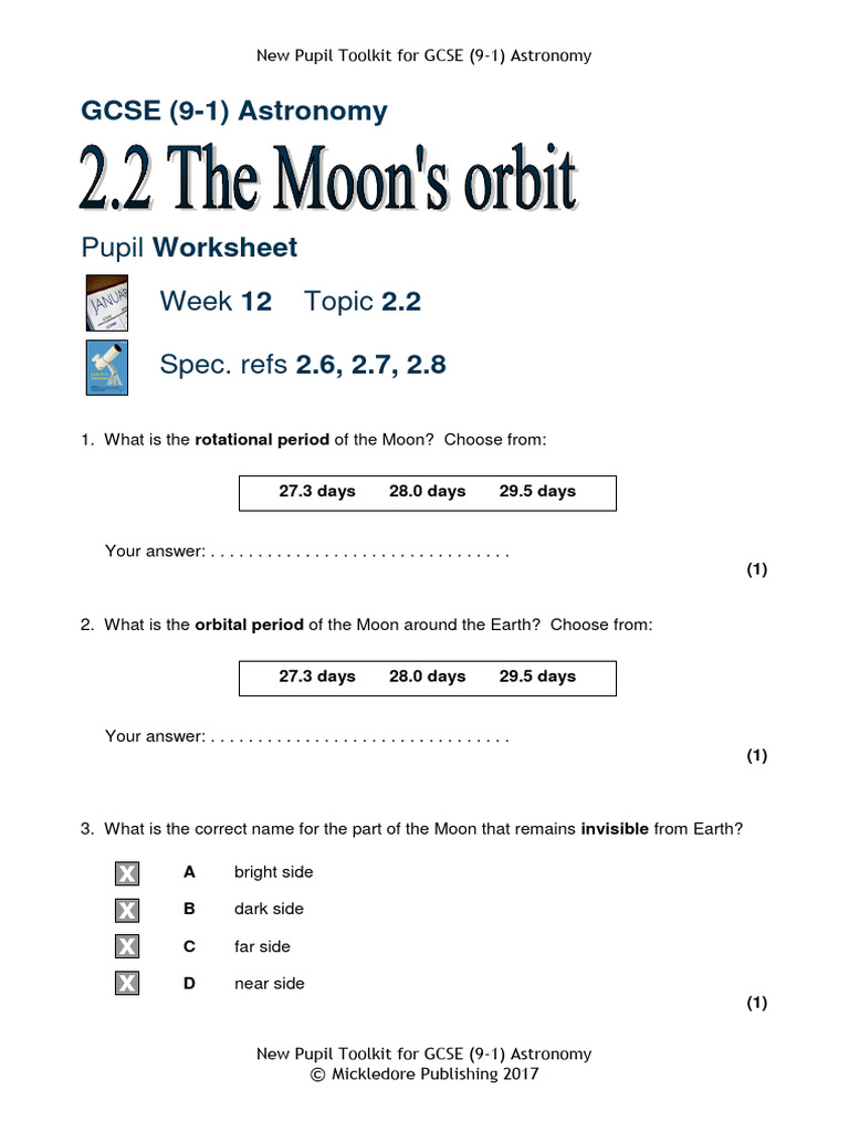 GCSE Astronomy Pupil Toolkit Guide | PDF