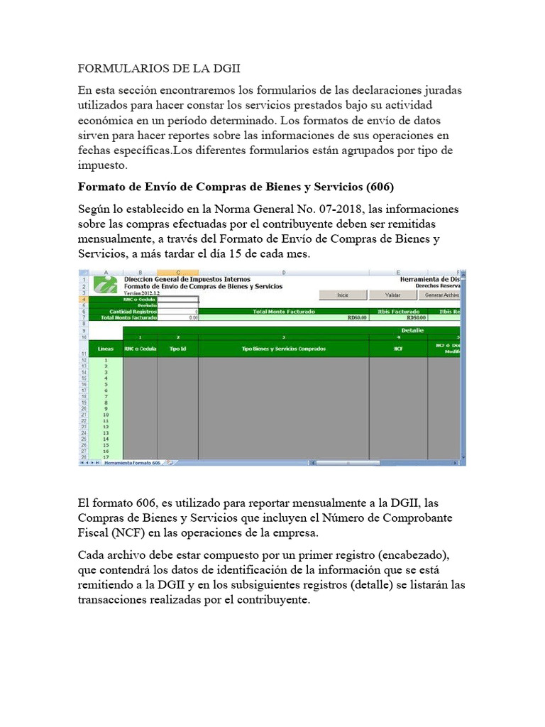 Formularios Tributarios DGII | PDF