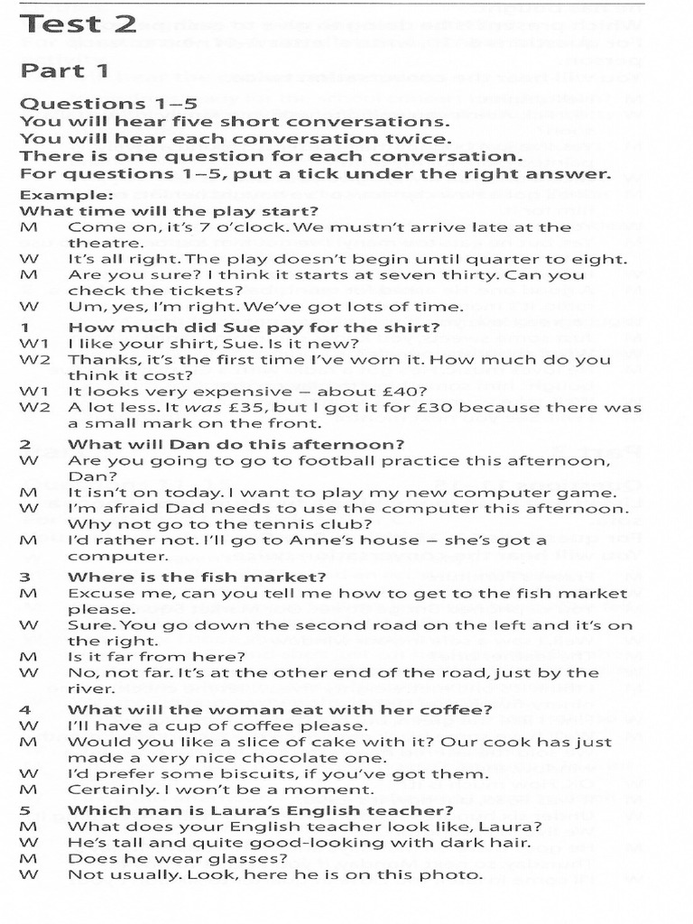 TEST 02. Tapescript | PDF