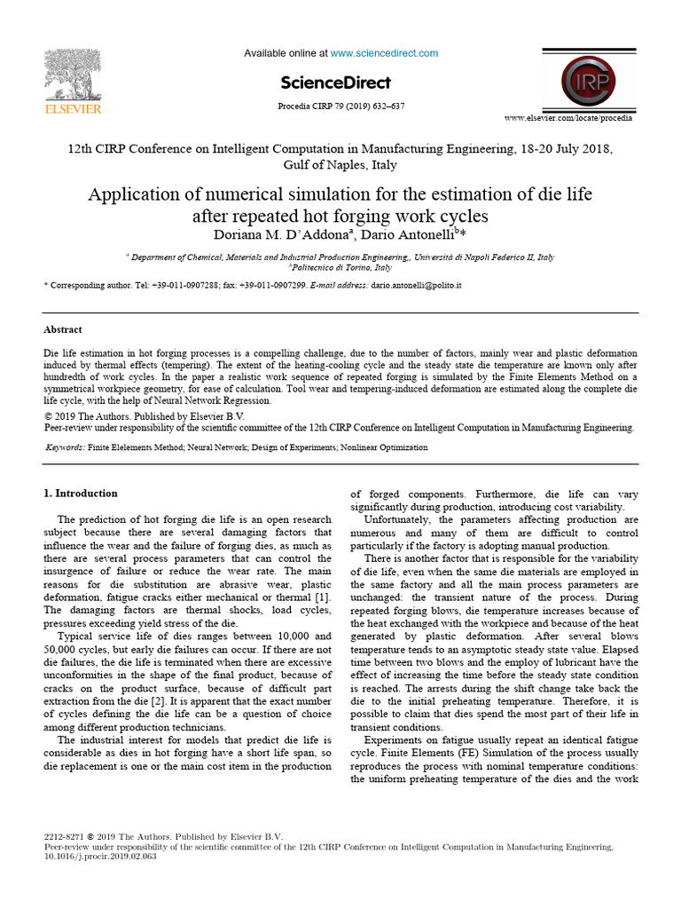 VERY GOOD - Application of Numerical Simulation For The Estimation of ...