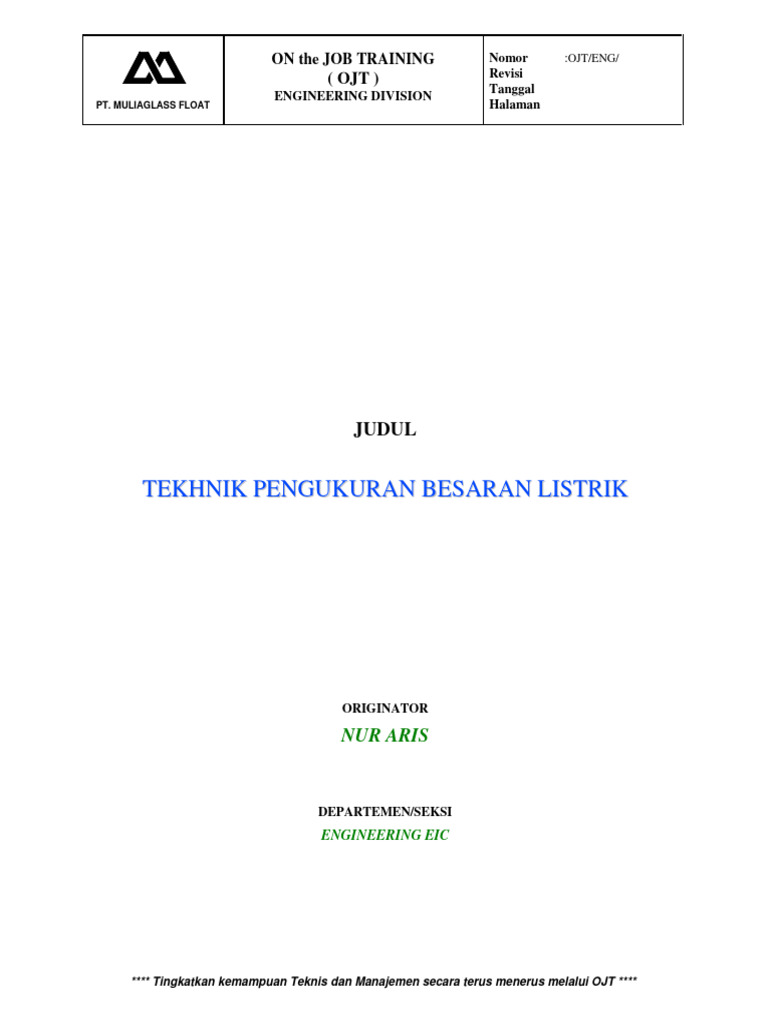 EIC Basic - 1 - Curiculum Basic Pengukuran Besaran Listrik | PDF