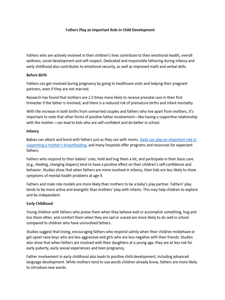 Expectant Father First Year | PDF | Infants | Adolescence