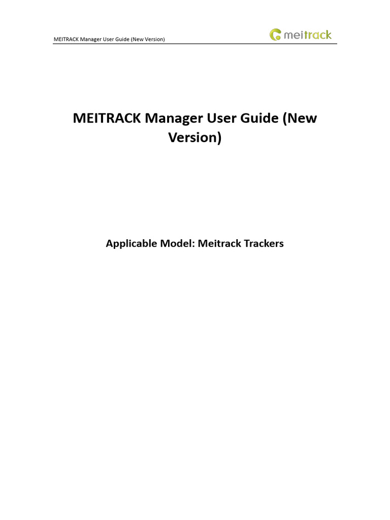 MEITRACK Manager User Guide (New Version) | PDF