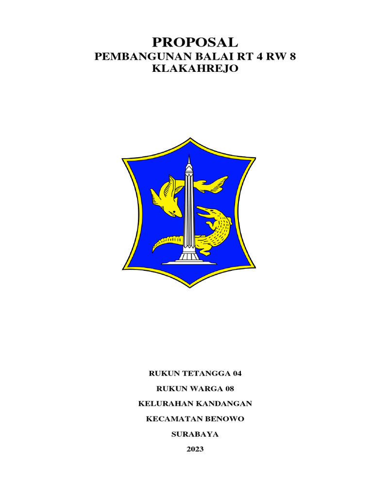 Proposal Pembangunan Balai RT 4 RW 8 | PDF