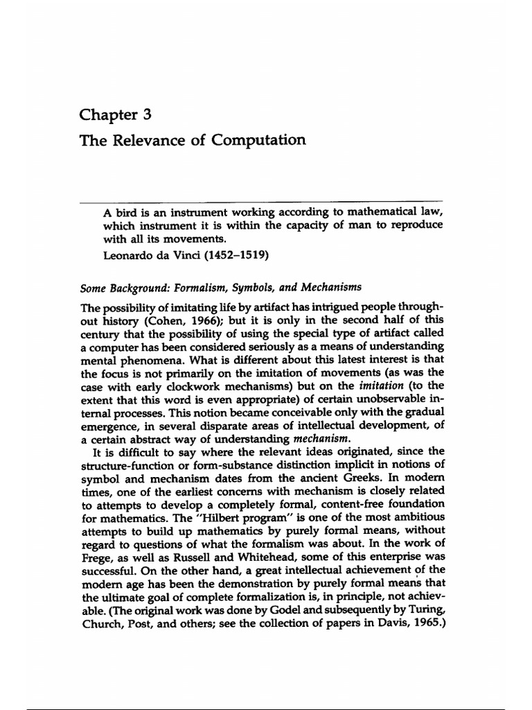 Cap 5 The Relevance Of Computation Zenon W Pylyshyn Computation And Cognition Toward A