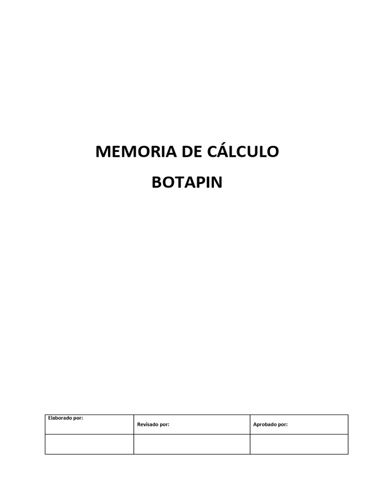 Memoria de Calculo Estructura Botapin Pin | PDF Memoria de Calculo Estructura Botapin Pin | PDF