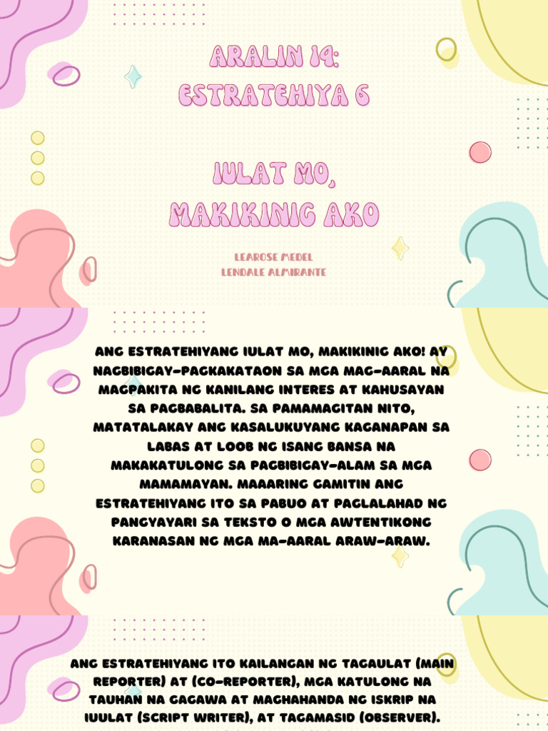 Presentation in Filipino | PDF