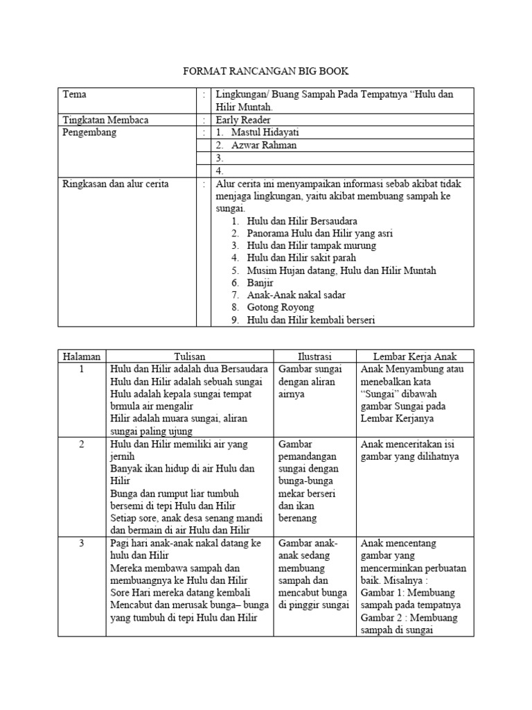 FORMAT RANCANGAN BIG BOOK 1 | PDF