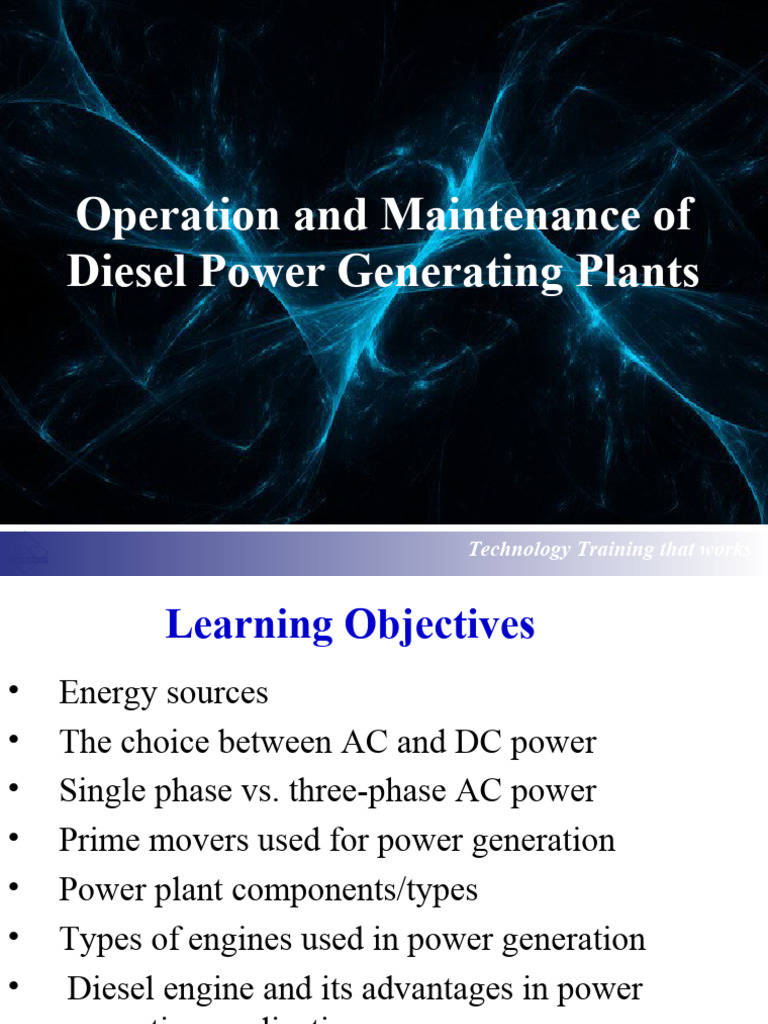 Operation and Maintenance of Diesel Power Generating Plants: Technology Training That Works ...