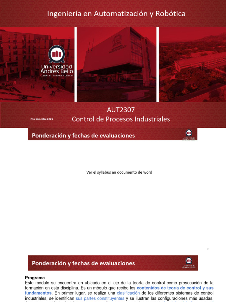 Clase 1 Control De Procesos Industriales Pdf Teoría De Control
