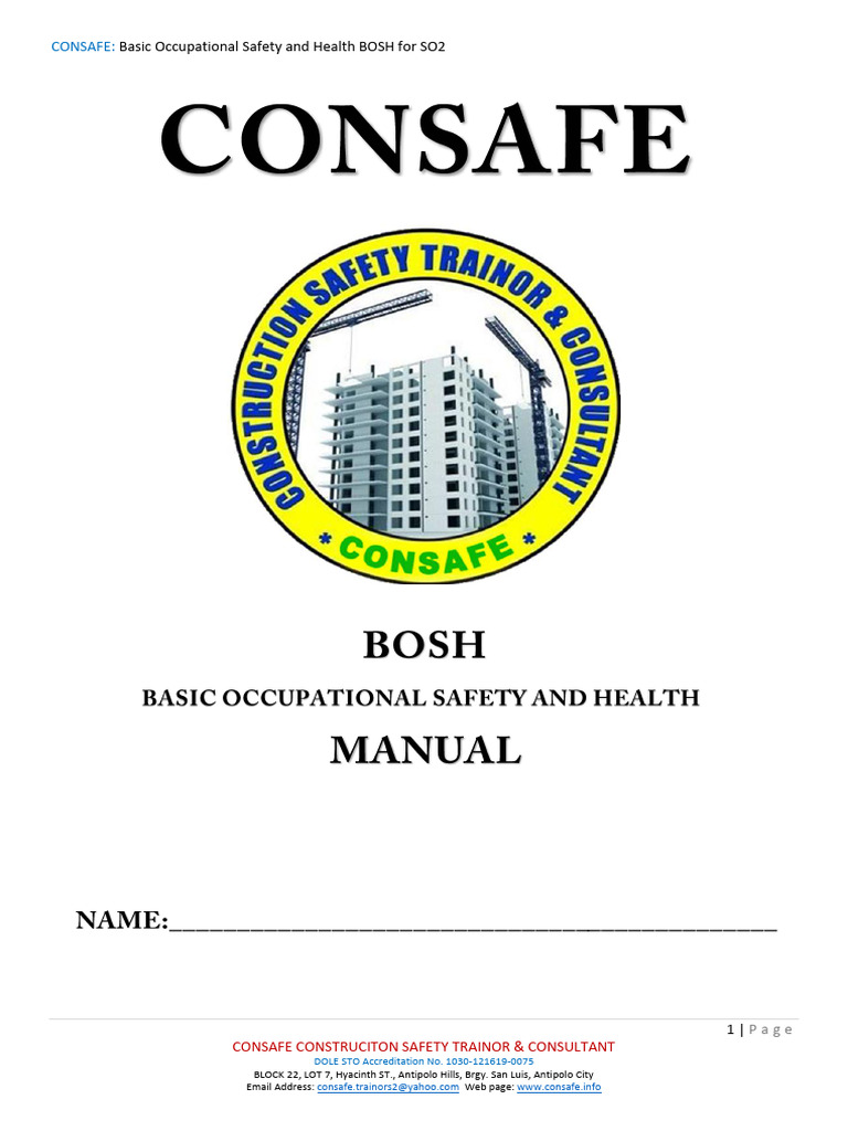 Oshc Approved Bosh Training Modole | PDF