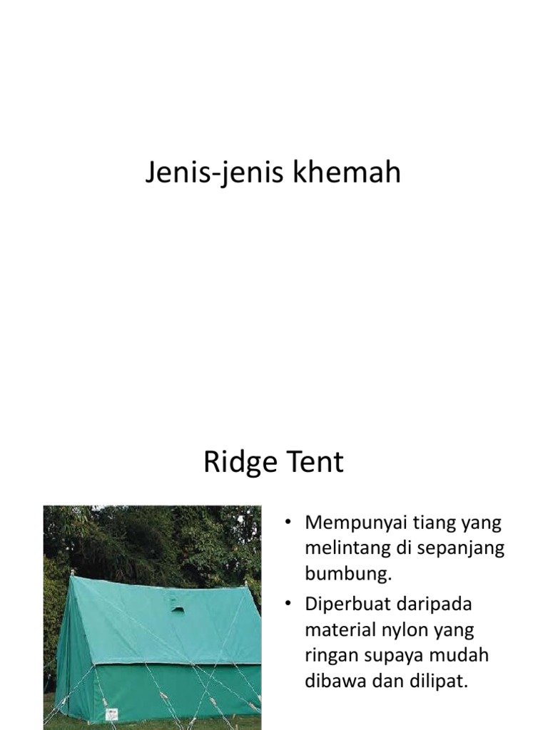 Jenis-Jenis Khemah | PDF