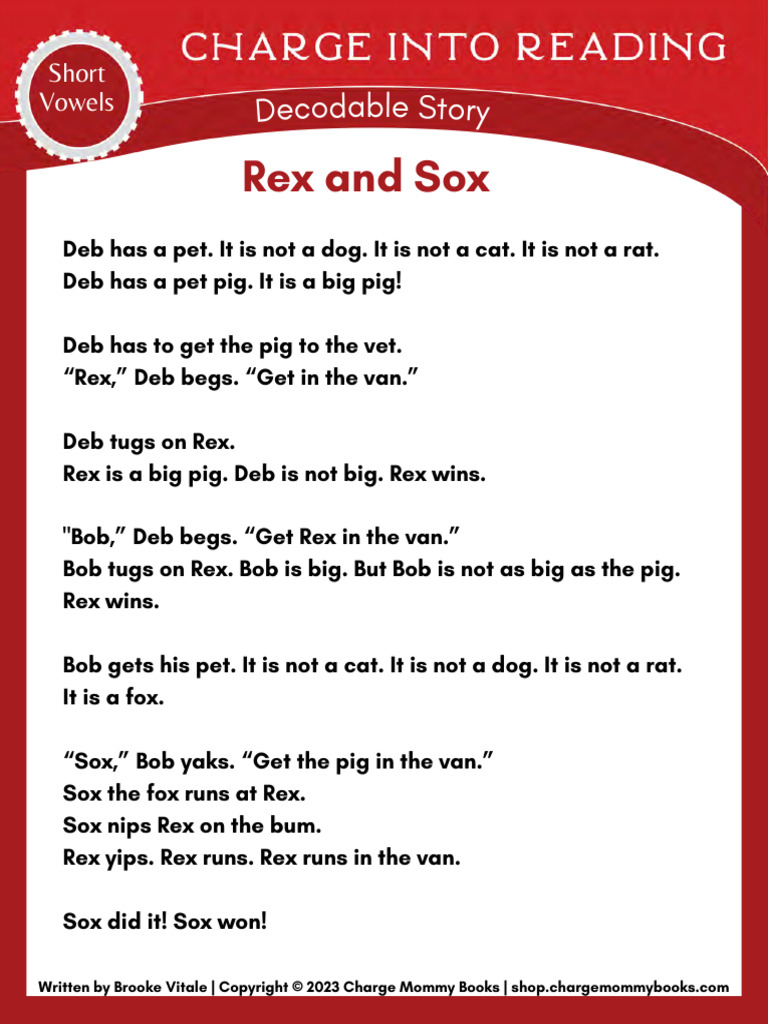 Short Vowel Decodable Stories by Brooke Vitale | PDF