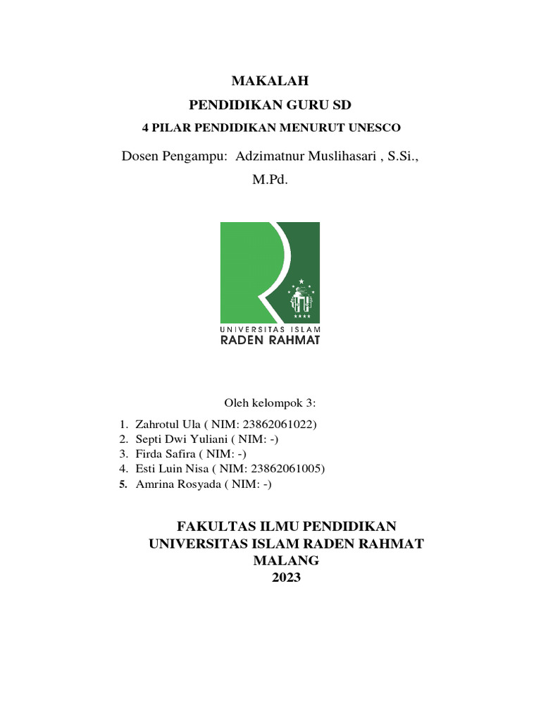 Makalah 4 Pilar Unesco | PDF