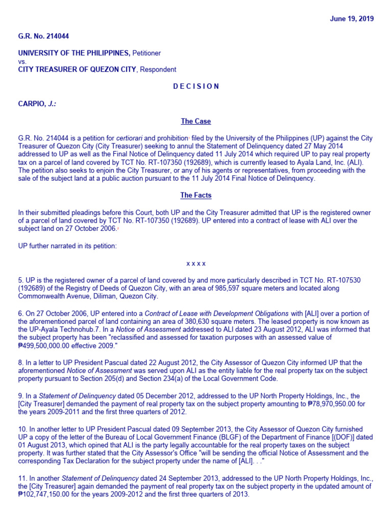 Lgu RPT Tax | PDF | Law