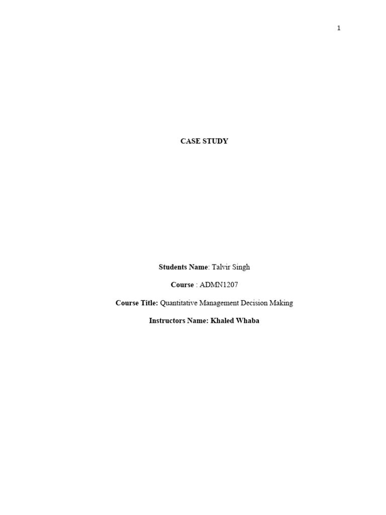 Canada Case Study Edited - Edited | PDF | Loans | Financial Accounting