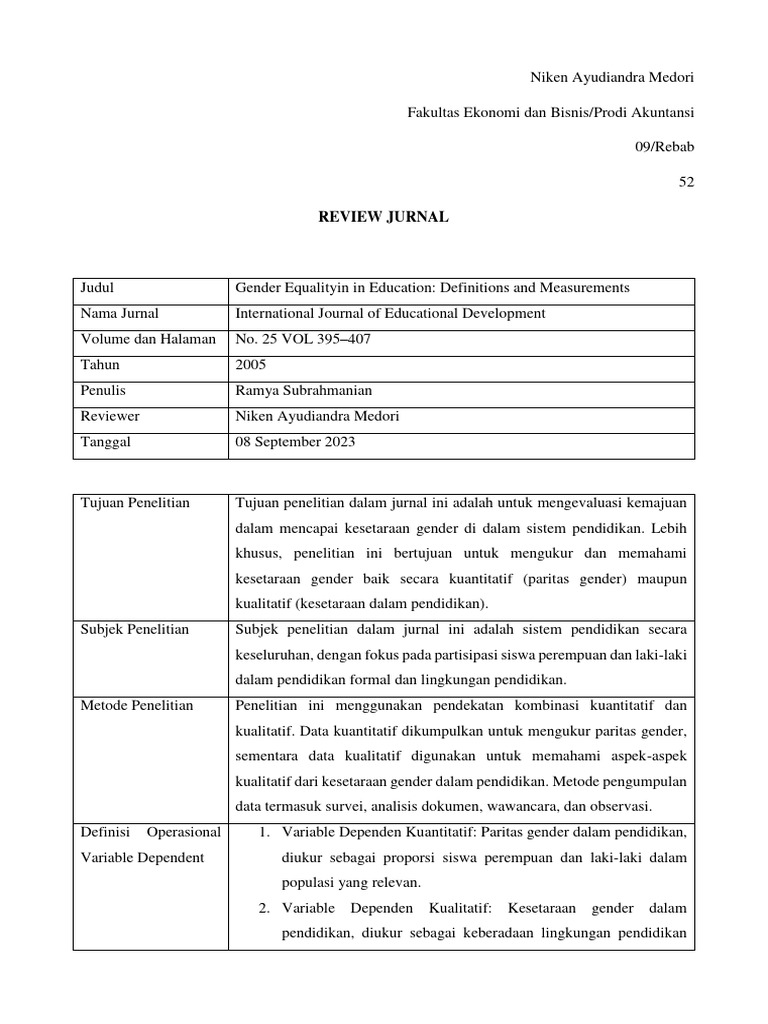 Review Jurnal Internasional | PDF